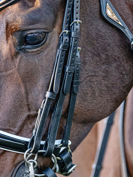 Flat Cheek Pieces Three Ties by Equiline – Just Riding